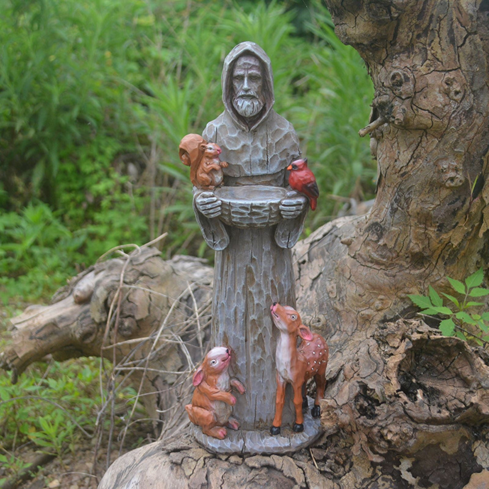 Border New Hot Garden St. Bird Feeder Resin Statue Outdoor Garden ...