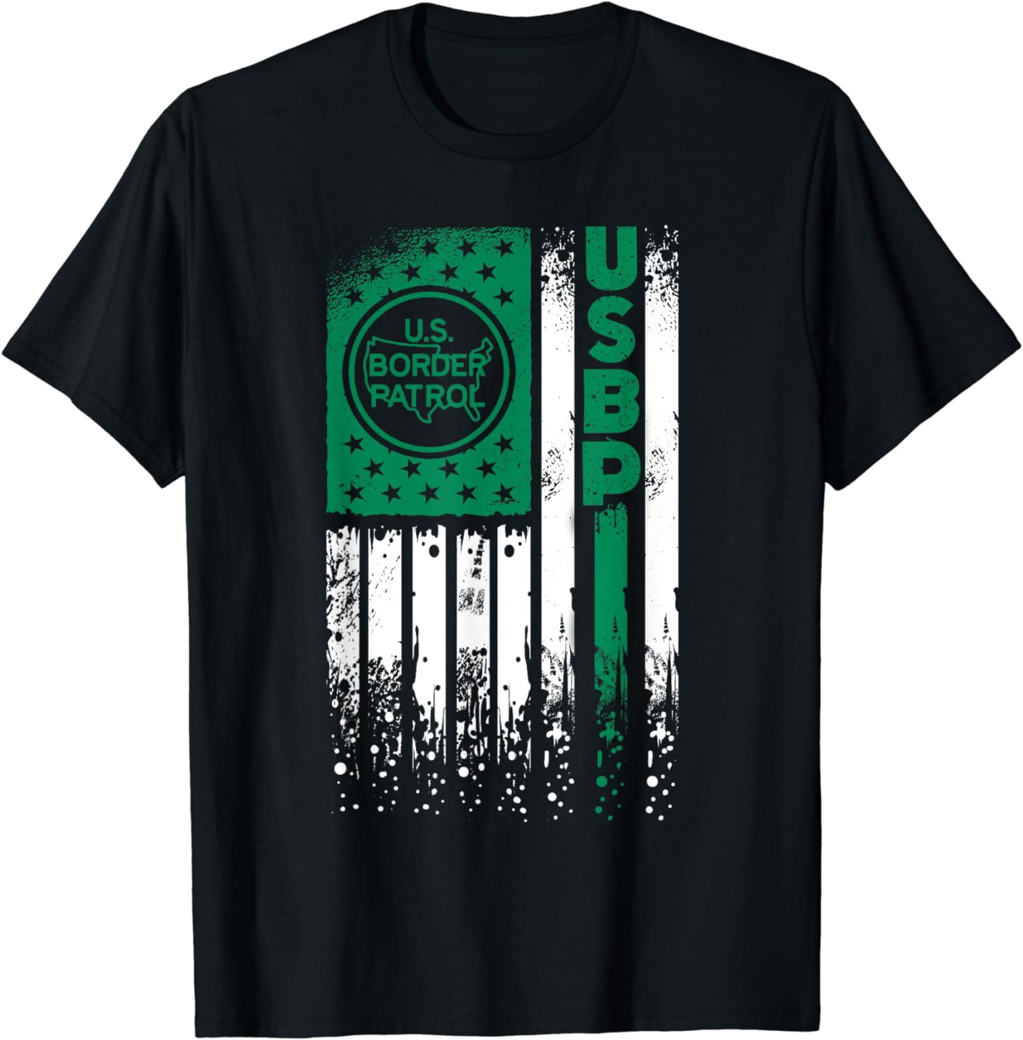 Border Patrol US Flag - Thin Green Line Law Enforcement T-Shirt ...
