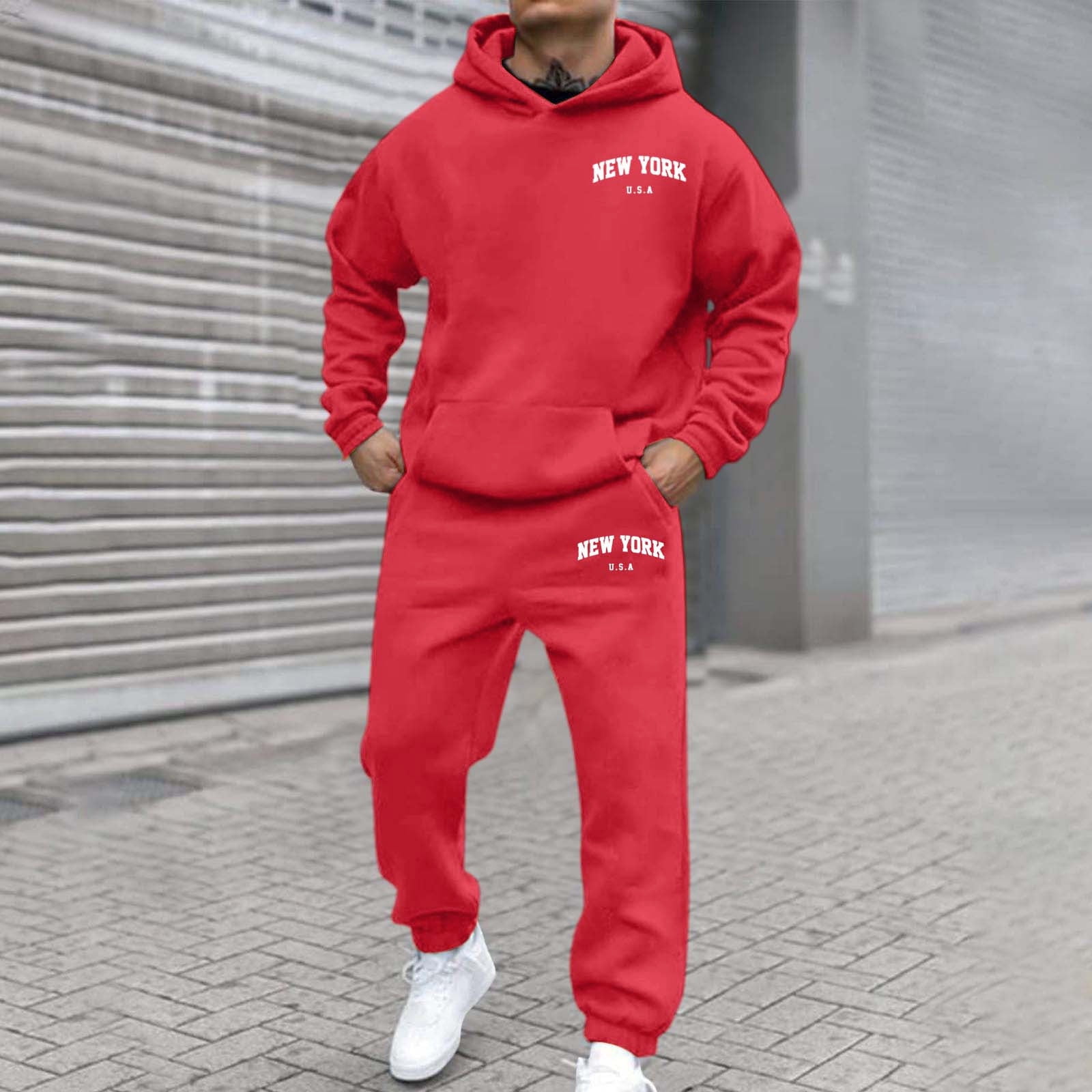 Border Streetwear Hoodie Set with Graphic Design Unisex Casual Long ...