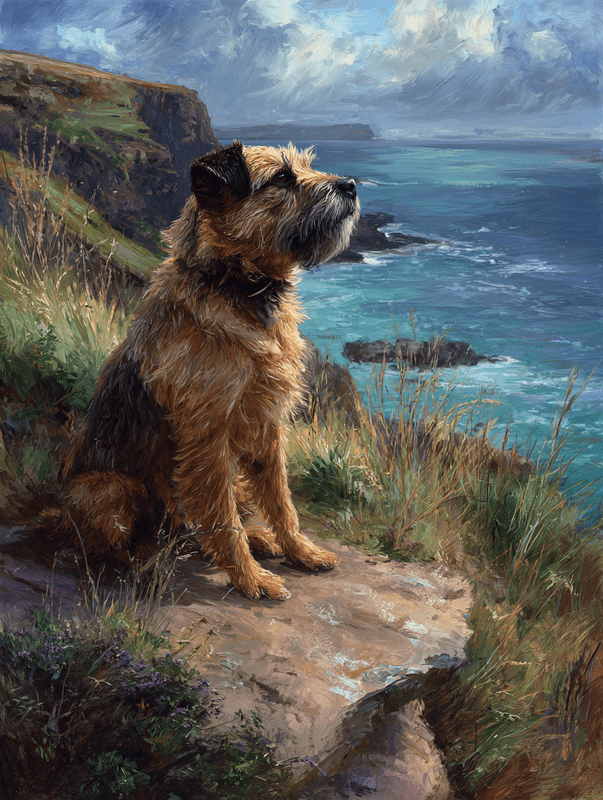 Border Terrier Dog Canvas Print Wall Art for Living Room Bedroom ...