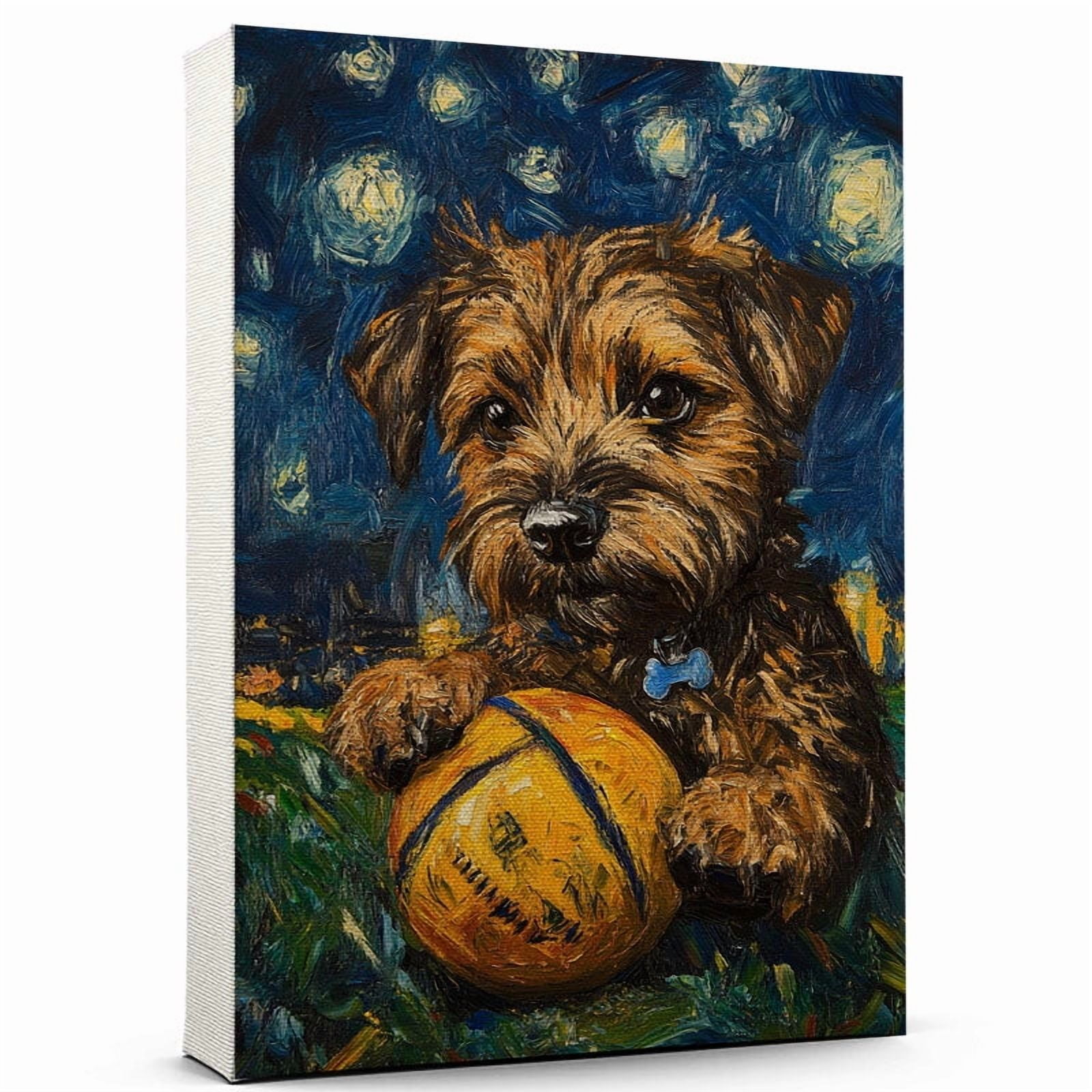 Border Terrier Dog Stretched Canvas Size 8x12 – Funny Border Terrier ...