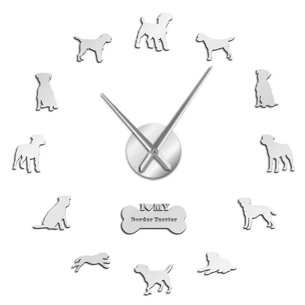 Border Terrier Puppy Modern Design Large DIY Wall Clock With Mirror ...