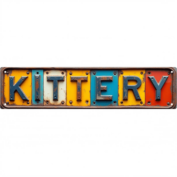 Border Town Street Sign 164 Inch Tin Art "KITTERY" for Bedroom Garage ...