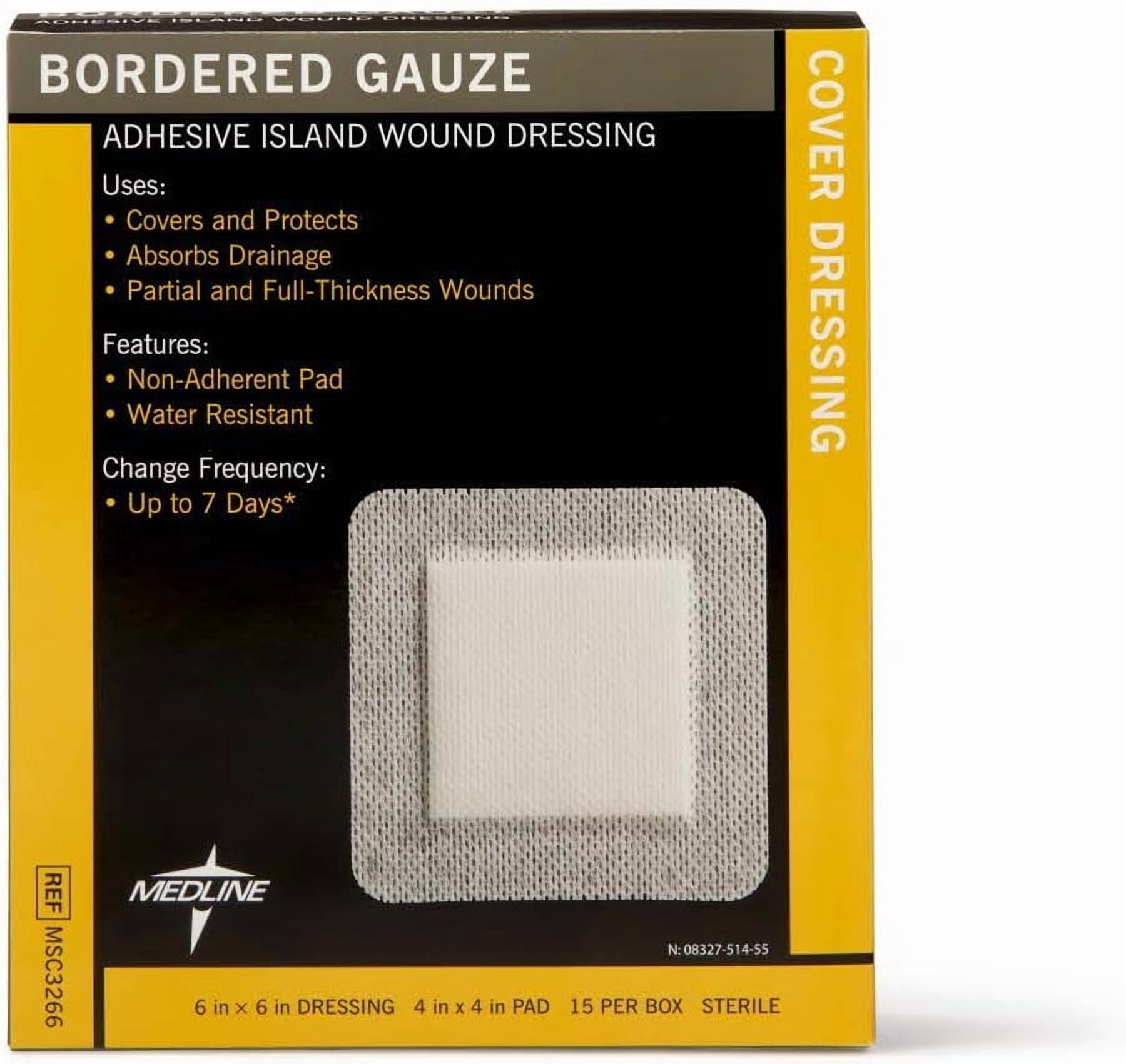 Bordered Gauze, Adhesive Island Wound Dressing, Sterile - Walmart.com