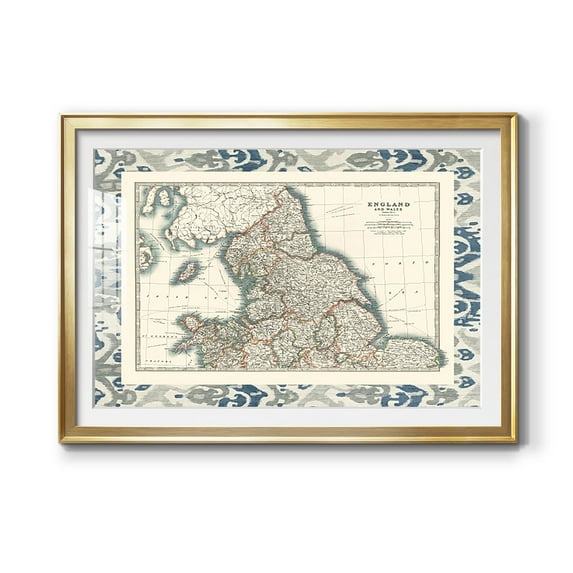Bordered Map of England & Wales Premium Framed Print - Ready to Hang ...