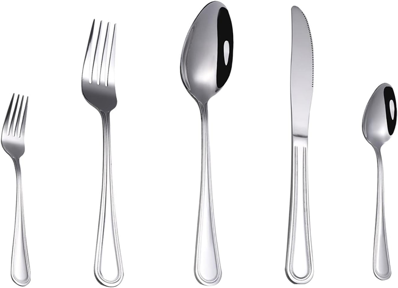 Bordered Silverware Set 20 Piece Stainless Steel Flatware Service for 4 ...