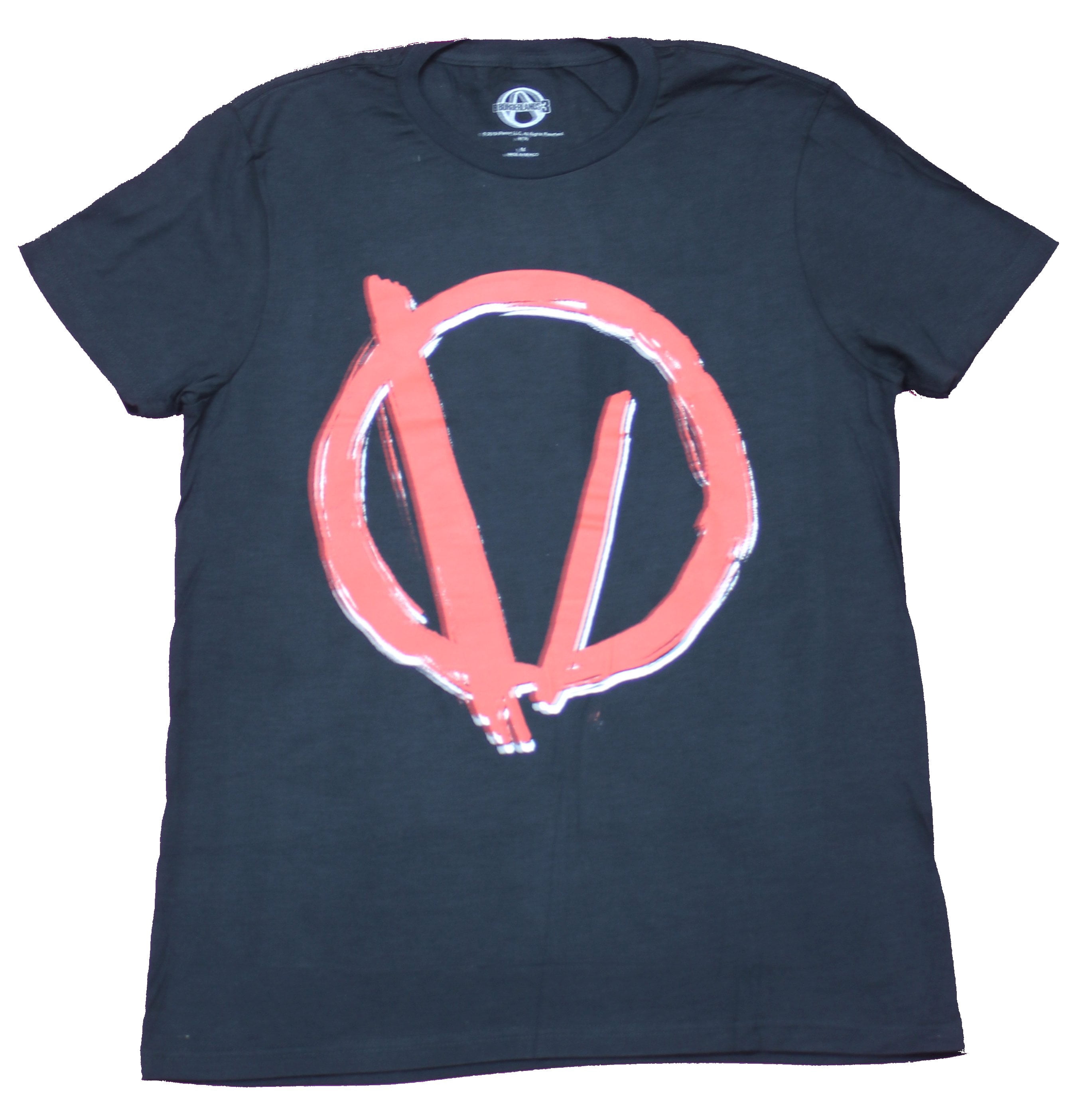 Borderlands 3 Mens T-Shirt - Red Painted V Logo Front & Back (Medium ...