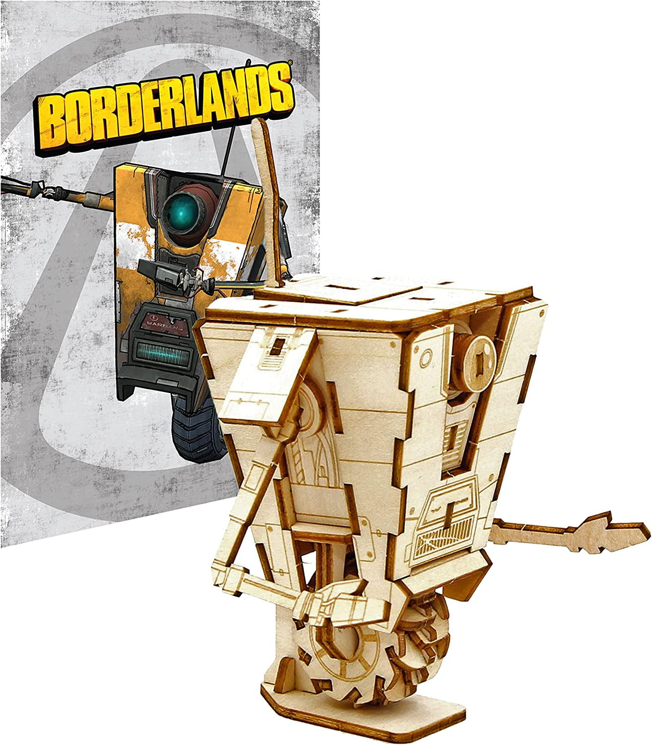 Borderlands Claptrap Poster and 3D Wood Model Figure Kit - Build, Paint ...