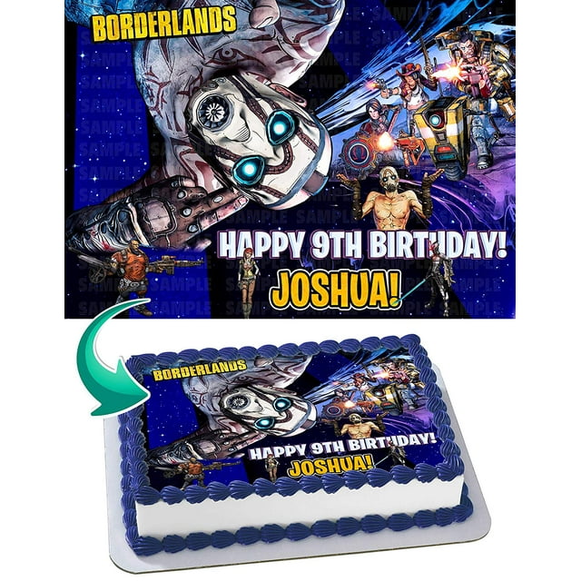 Borderlands Edible Cake Image Topper Personalized Birthday Party 1/4 ...