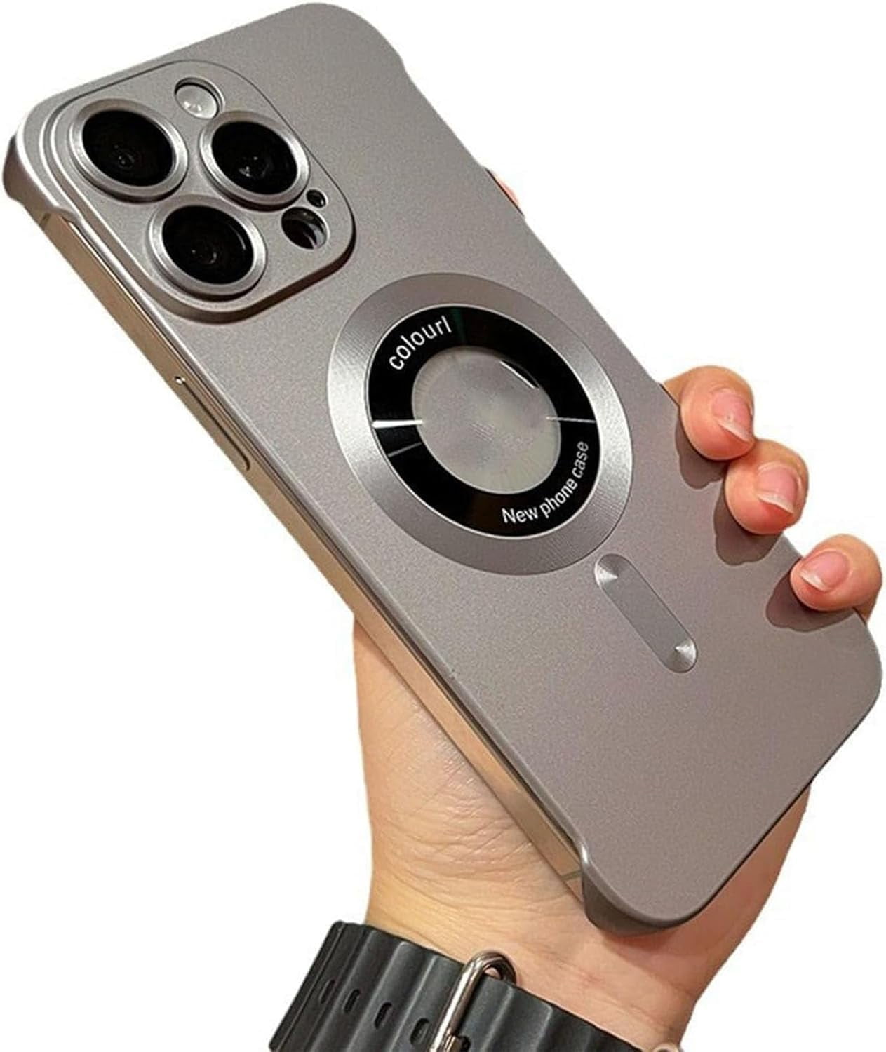 Borderless Frosted Magnetic Half-Cover Mobile Phone Case for iPhone 16 ...