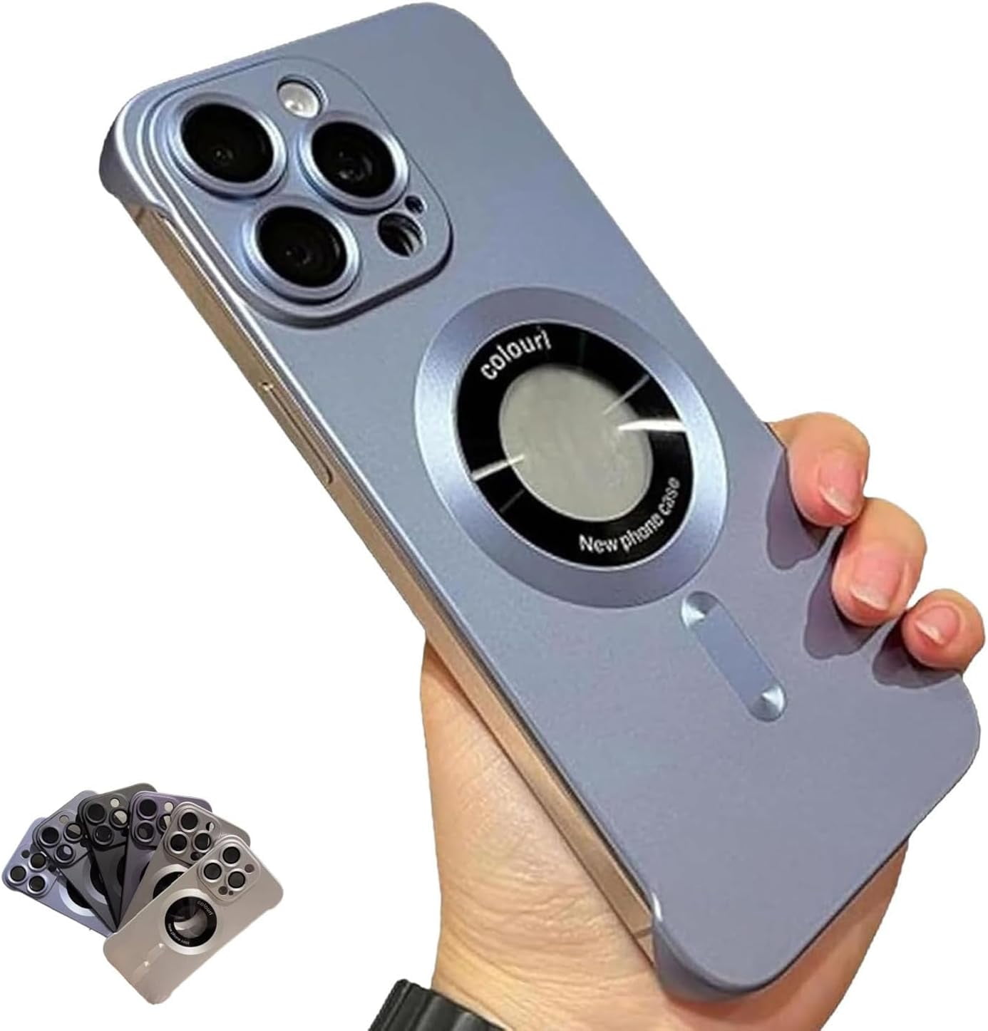 Borderless Frosted Magnetic Half-Cover Mobile Phone Case for iPhone ...