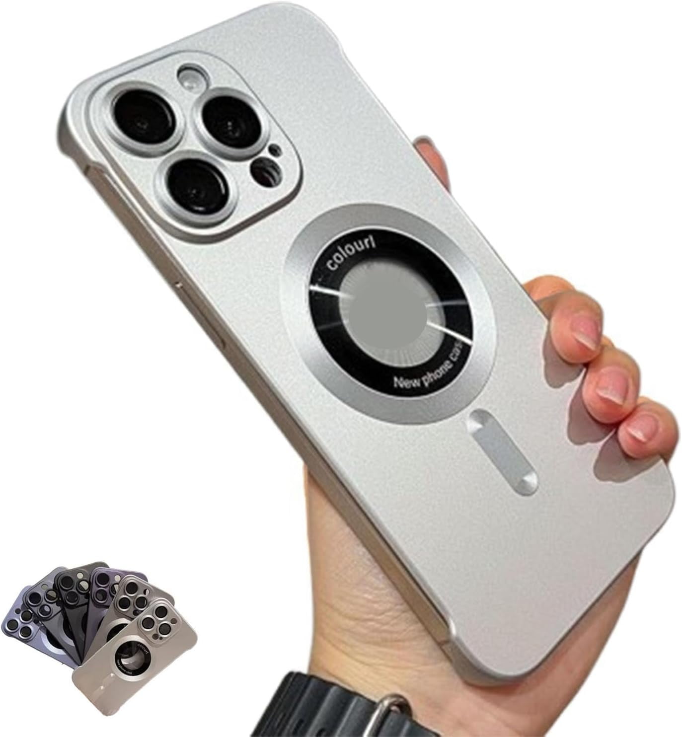 Borderless Frosted Magnetic Half-Cover Mobile Phone Case for iPhone ...