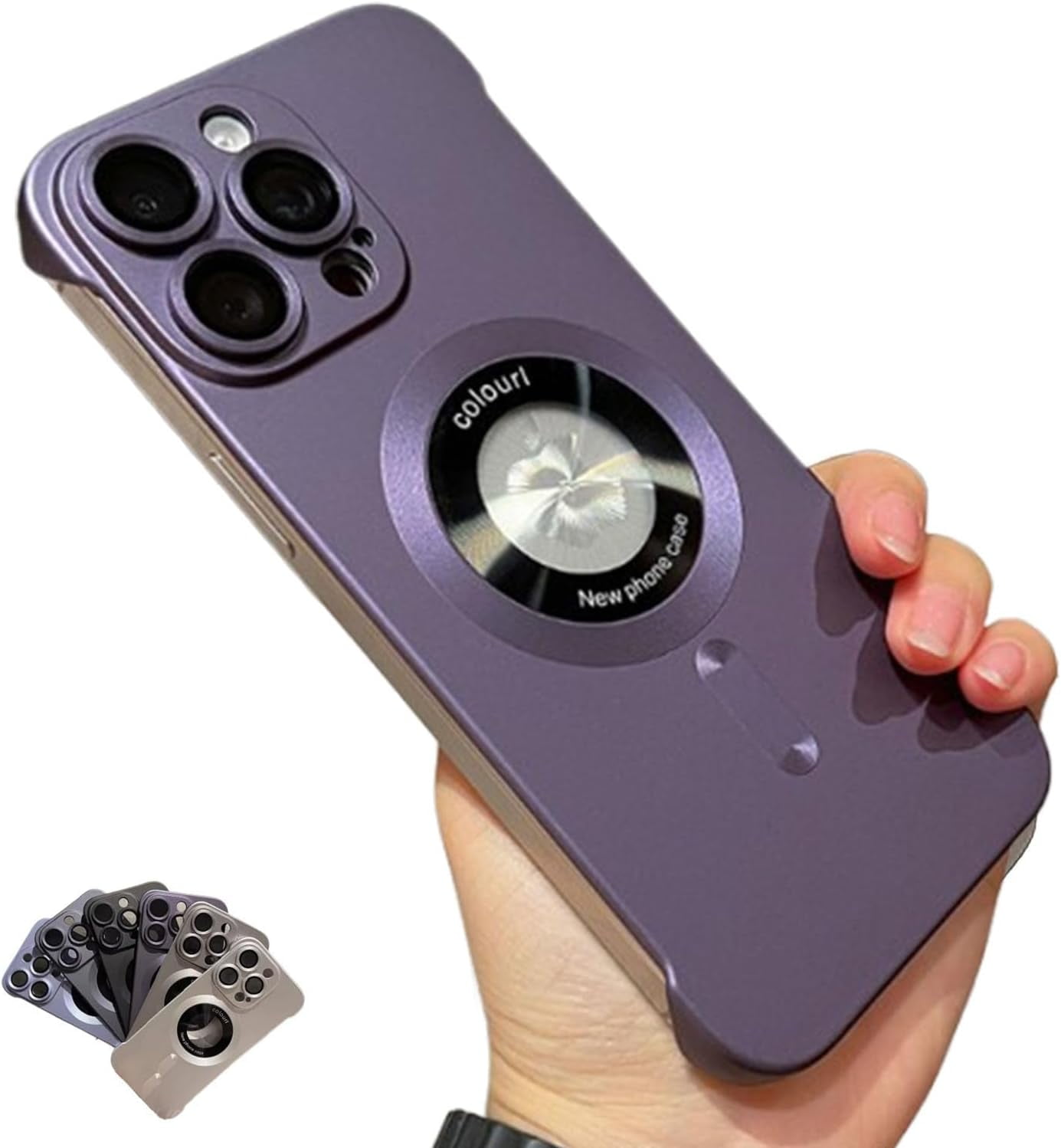 Borderless Frosted Magnetic Half-Cover Mobile Phone Case for iPhone ...