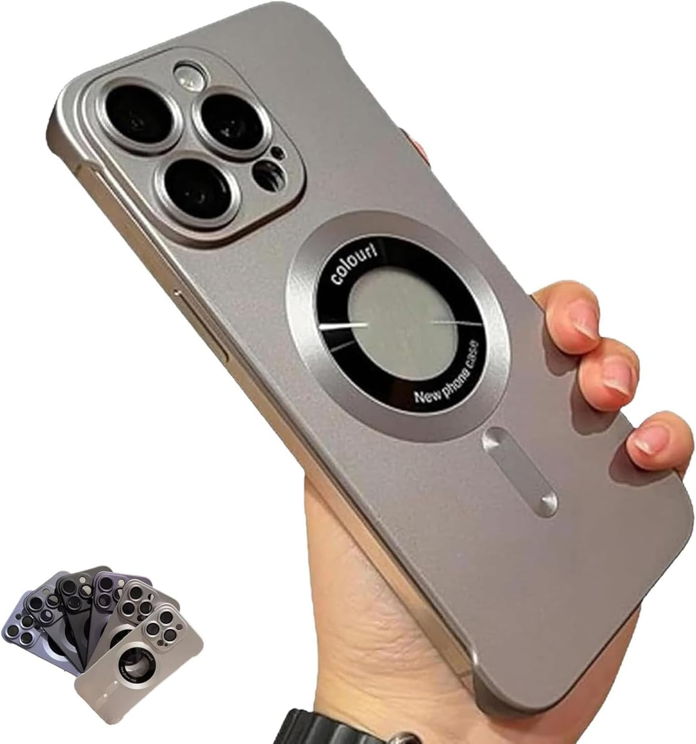 Borderless Frosted Magnetic Half-Cover Mobile Phone Case for iPhone ...