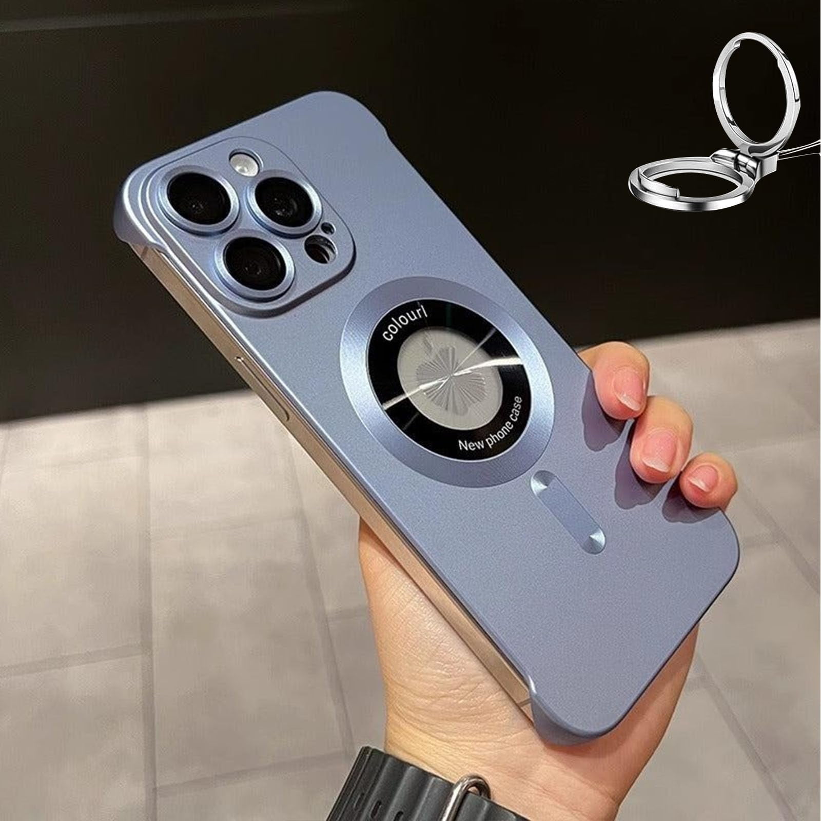 Borderless Frosted Magnetic Half-Cover Mobile Phone Case for iPhone ...