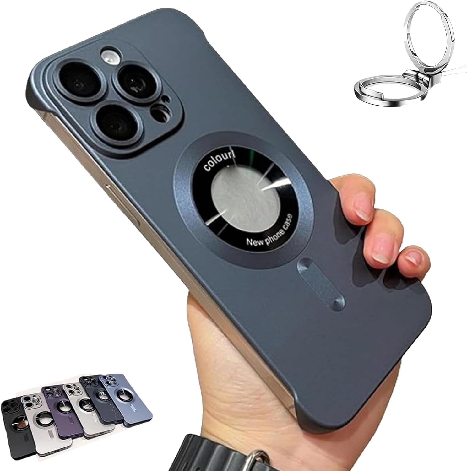 Borderless Frosted Magnetic Half-Cover Mobile Phone Case for iPhone ...