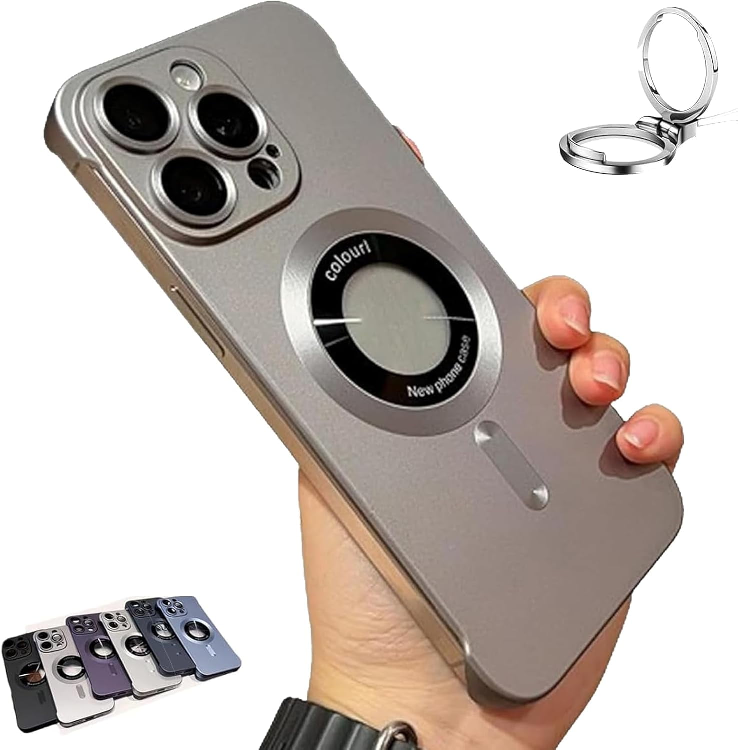 Borderless Frosted Magnetic Half-Cover Mobile Phone Case for iPhone ...