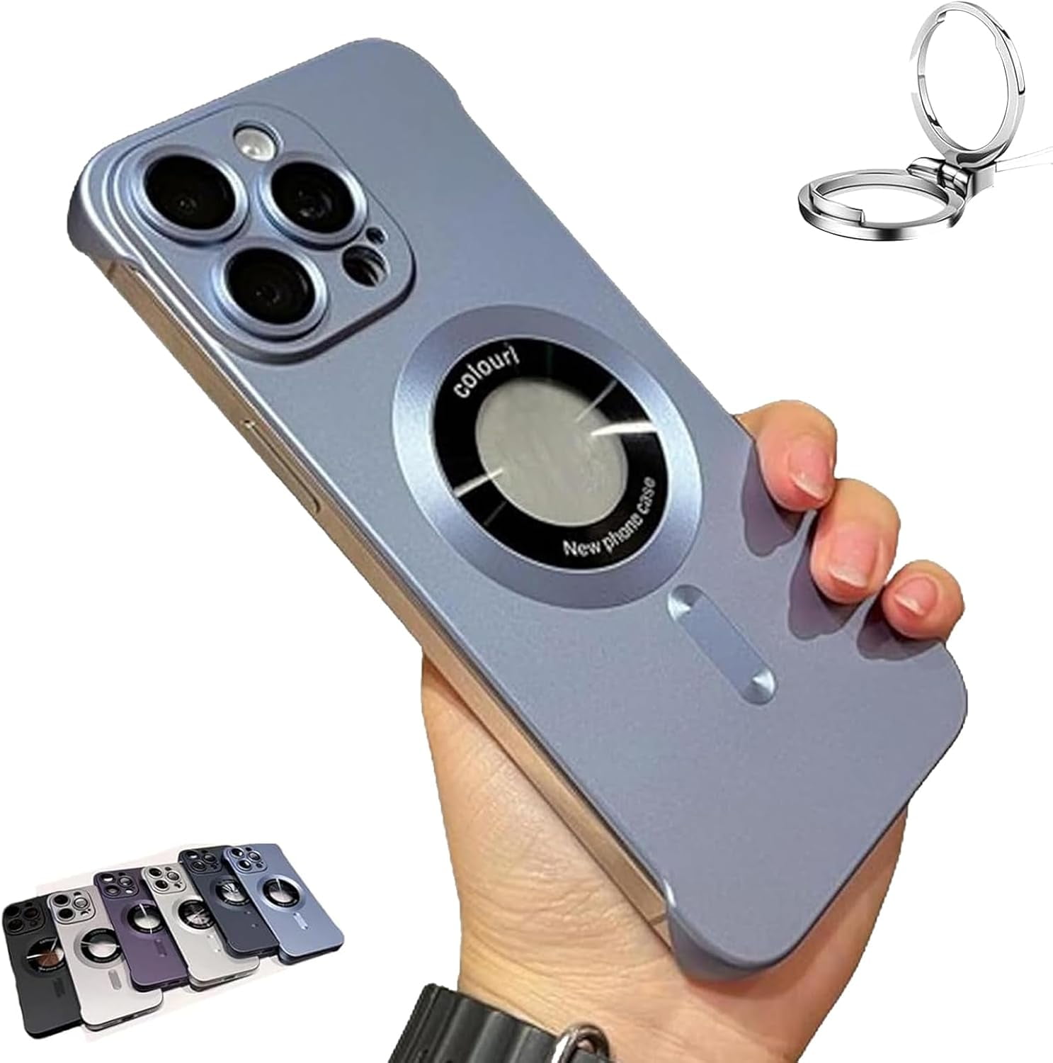 Borderless Frosted Magnetic Half-Cover Mobile Phone Case for iPhone ...