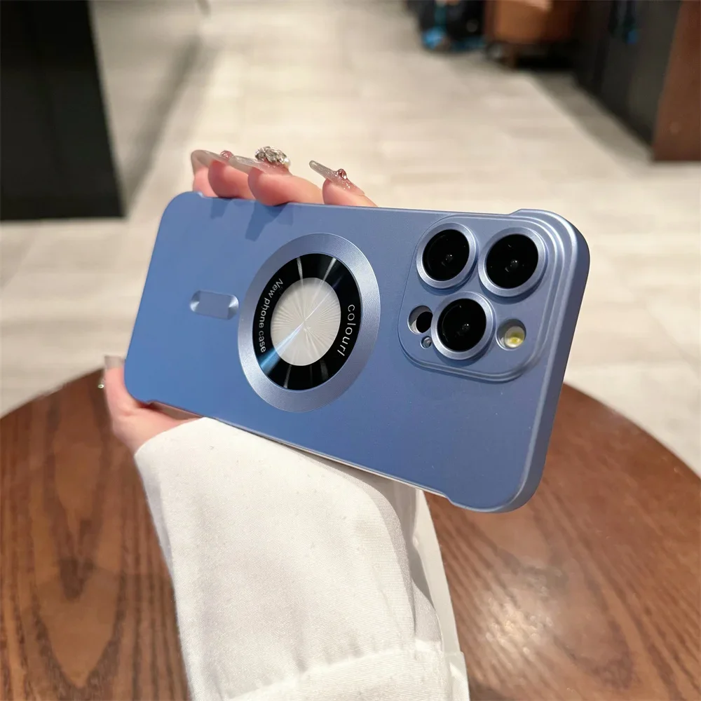 Borderless Magsafe Cover for iPhone 13 12 14 15 16 Pro Max Logo Hole ...