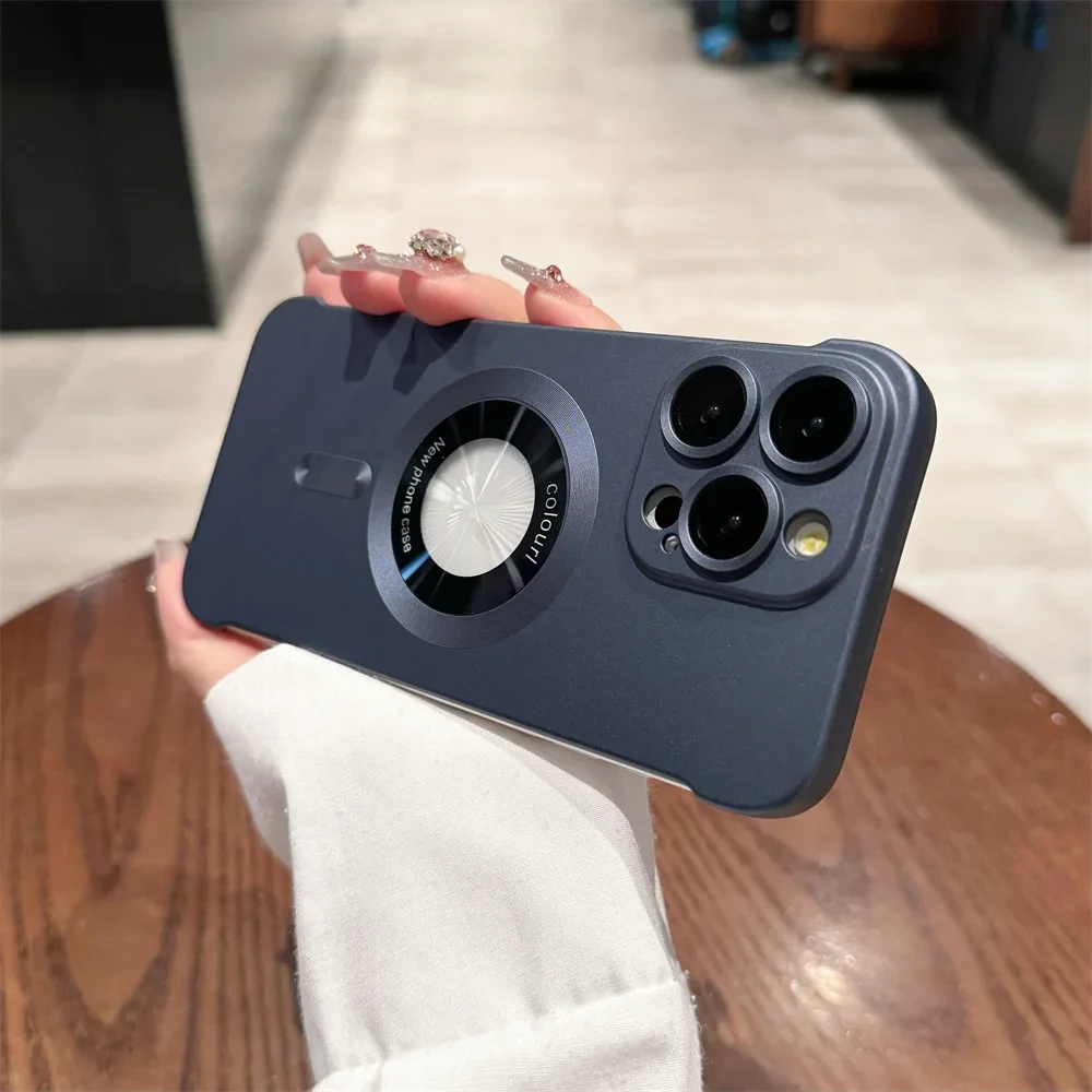 Borderless Magsafe Cover for iPhone 13 12 14 15 16 Pro Max Logo Hole ...