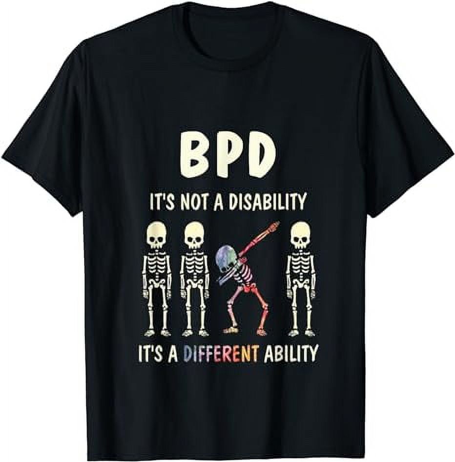Borderline Awareness Dabbing Gift BPD It's Not A Disability T-Shirt ...