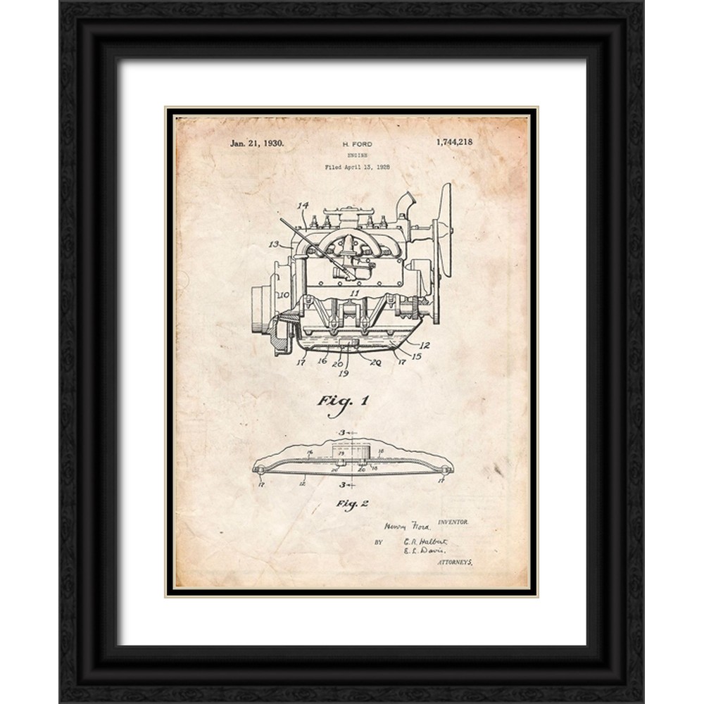 Borders, Cole 12x14 Black Ornate Wood Framed with Double Matting Museum ...
