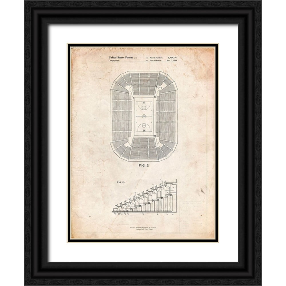 Borders, Cole 12x14 Black Ornate Wood Framed with Double Matting Museum ...