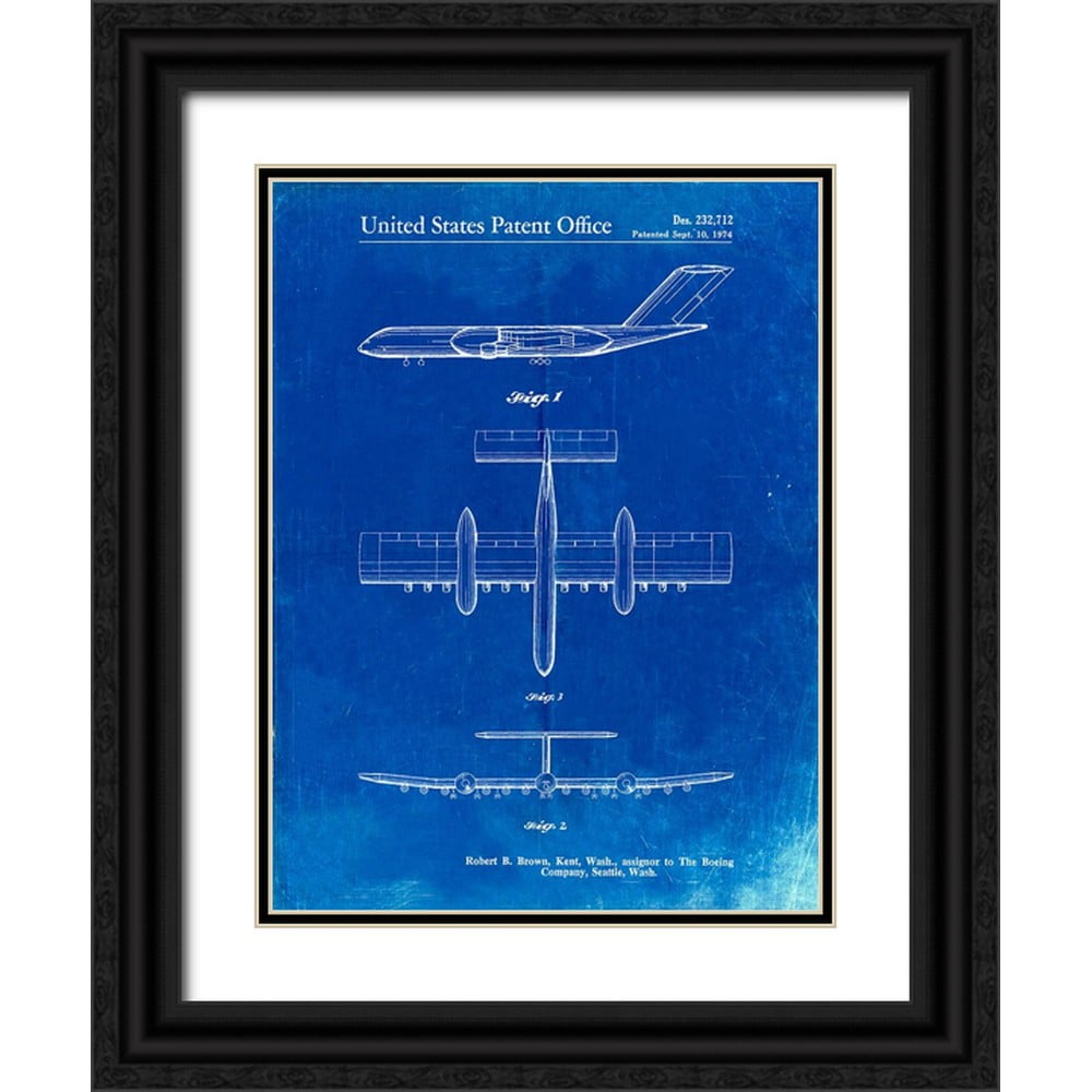 Borders, Cole 12x14 Black Ornate Wood Framed with Double Matting Museum ...