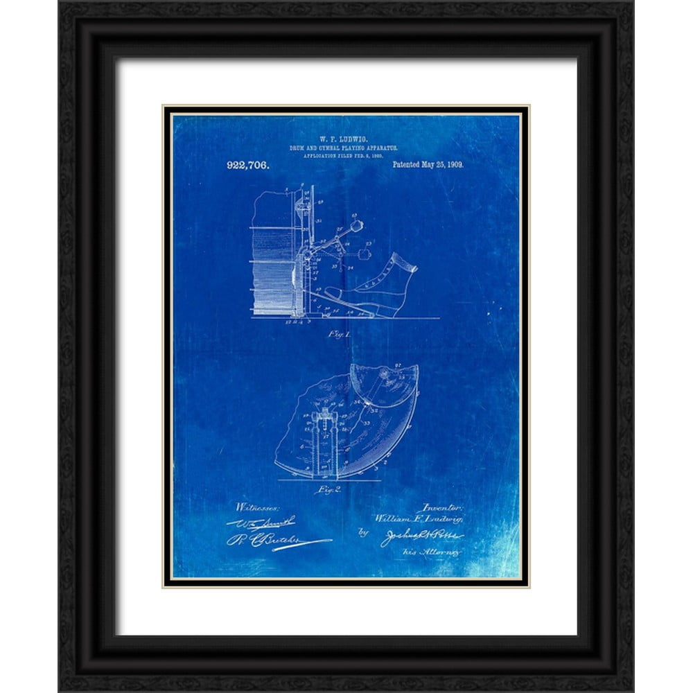 Borders, Cole 12x14 Black Ornate Wood Framed with Double Matting Museum ...