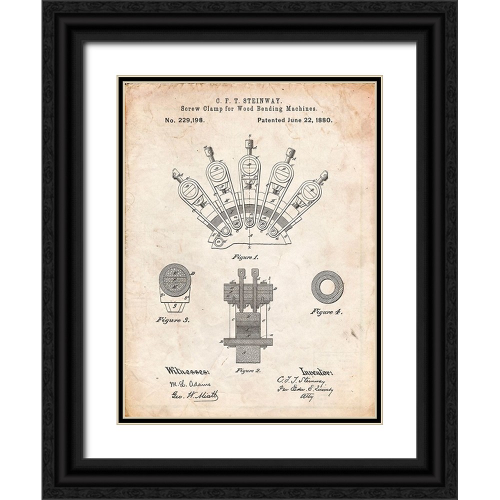 Borders, Cole 12x14 Black Ornate Wood Framed with Double Matting Museum ...