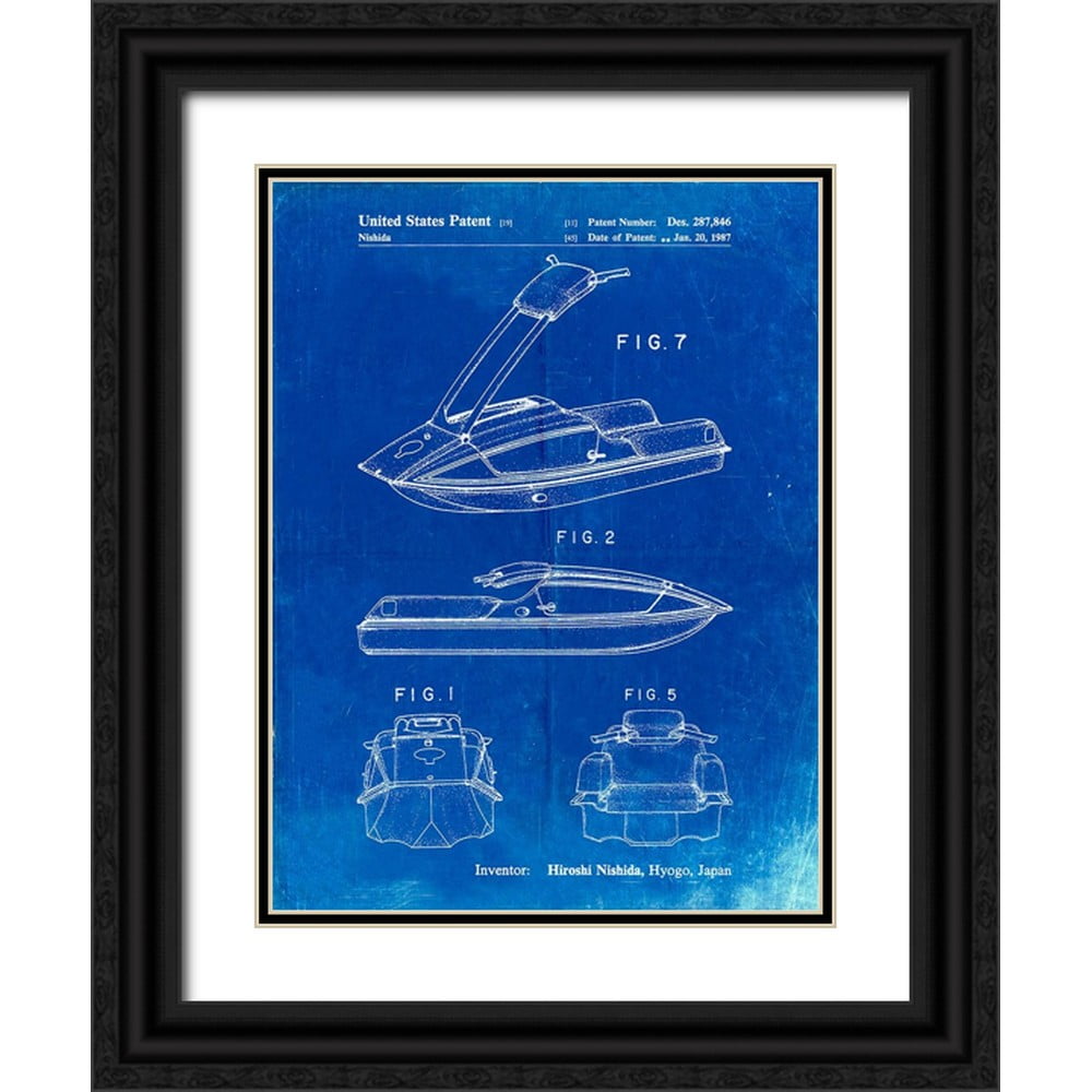 Borders, Cole 12x14 Black Ornate Wood Framed with Double Matting Museum ...