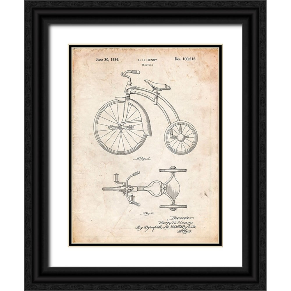 Borders, Cole 12x14 Black Ornate Wood Framed with Double Matting Museum ...