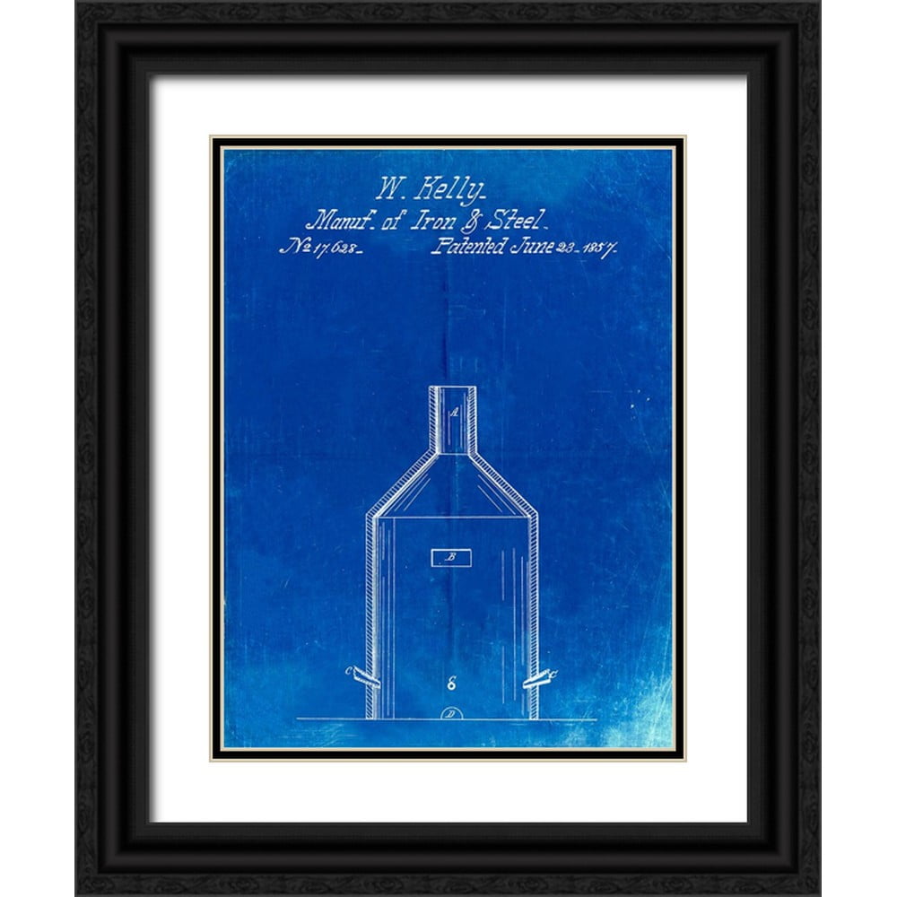 Borders, Cole 12x14 Black Ornate Wood Framed with Double Matting Museum ...