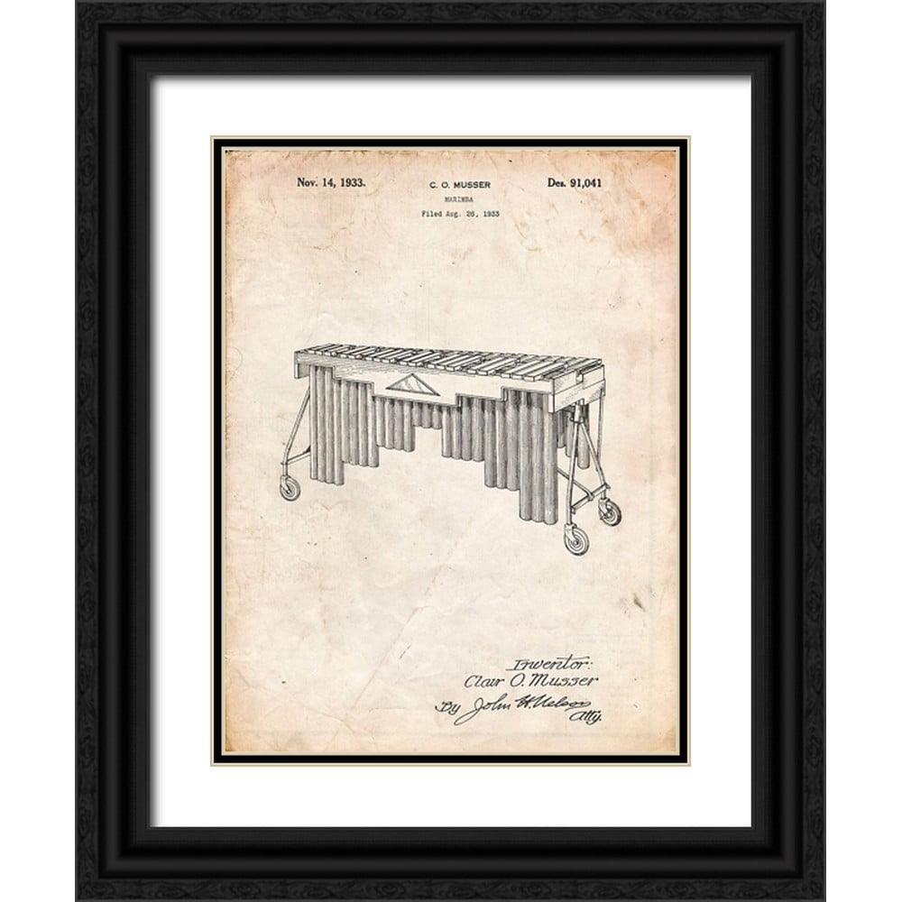 Borders, Cole 12x14 Black Ornate Wood Framed with Double Matting Museum ...