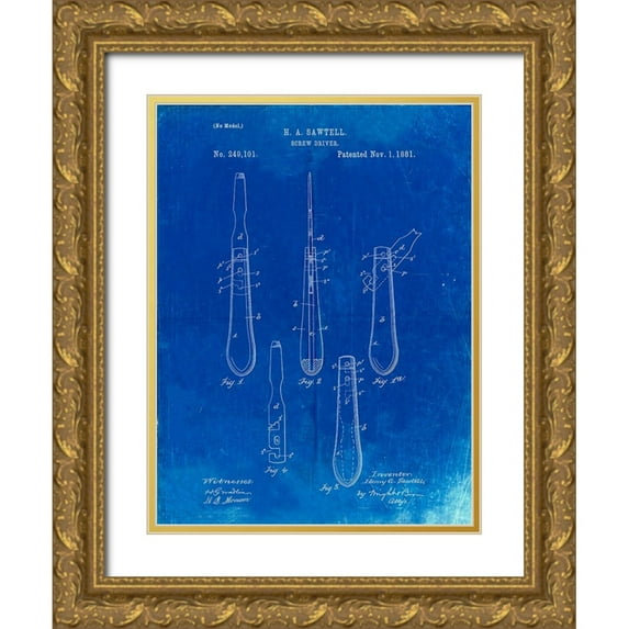 Borders, Cole 12x14 Gold Ornate Wood Framed with Double Matting Museum ...