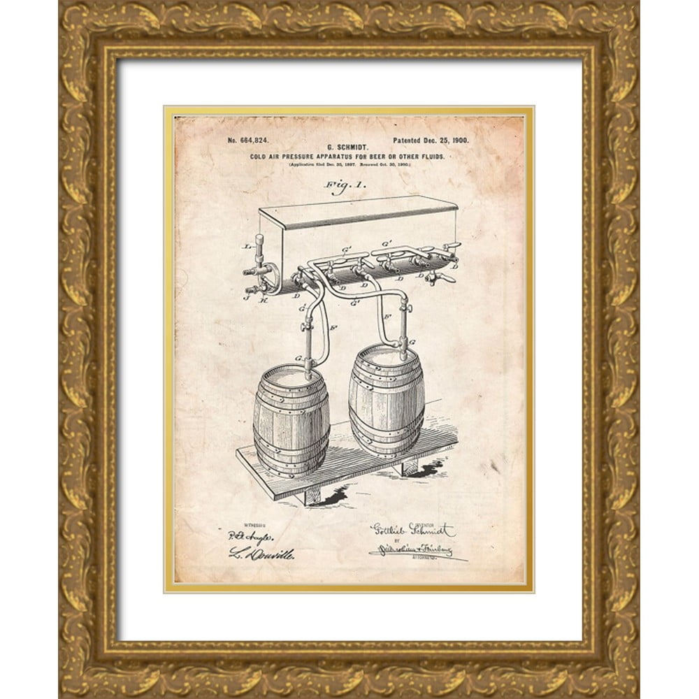 Borders, Cole 12x14 Gold Ornate Wood Framed with Double Matting Museum ...