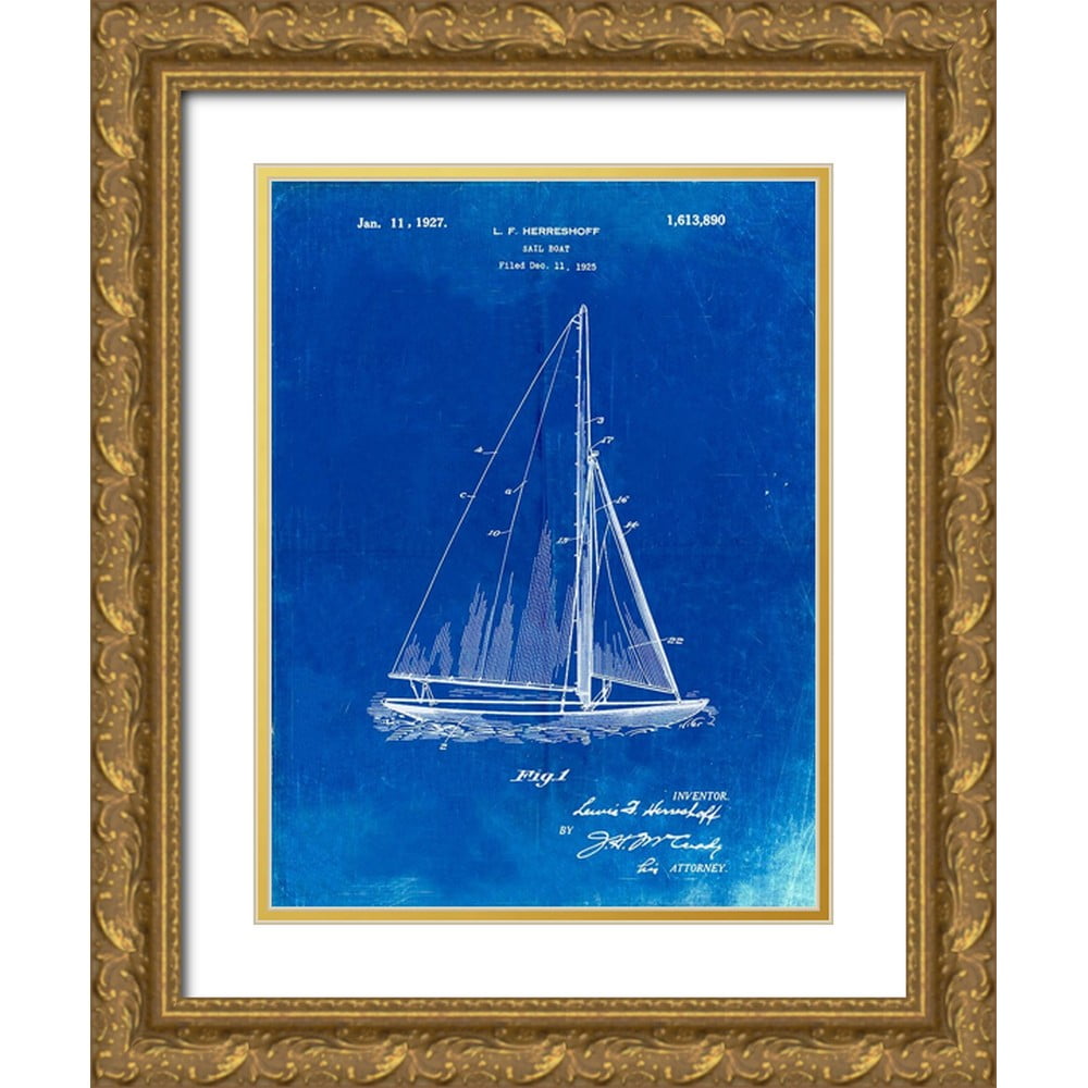 Borders, Cole 12x14 Gold Ornate Wood Framed with Double Matting Museum ...