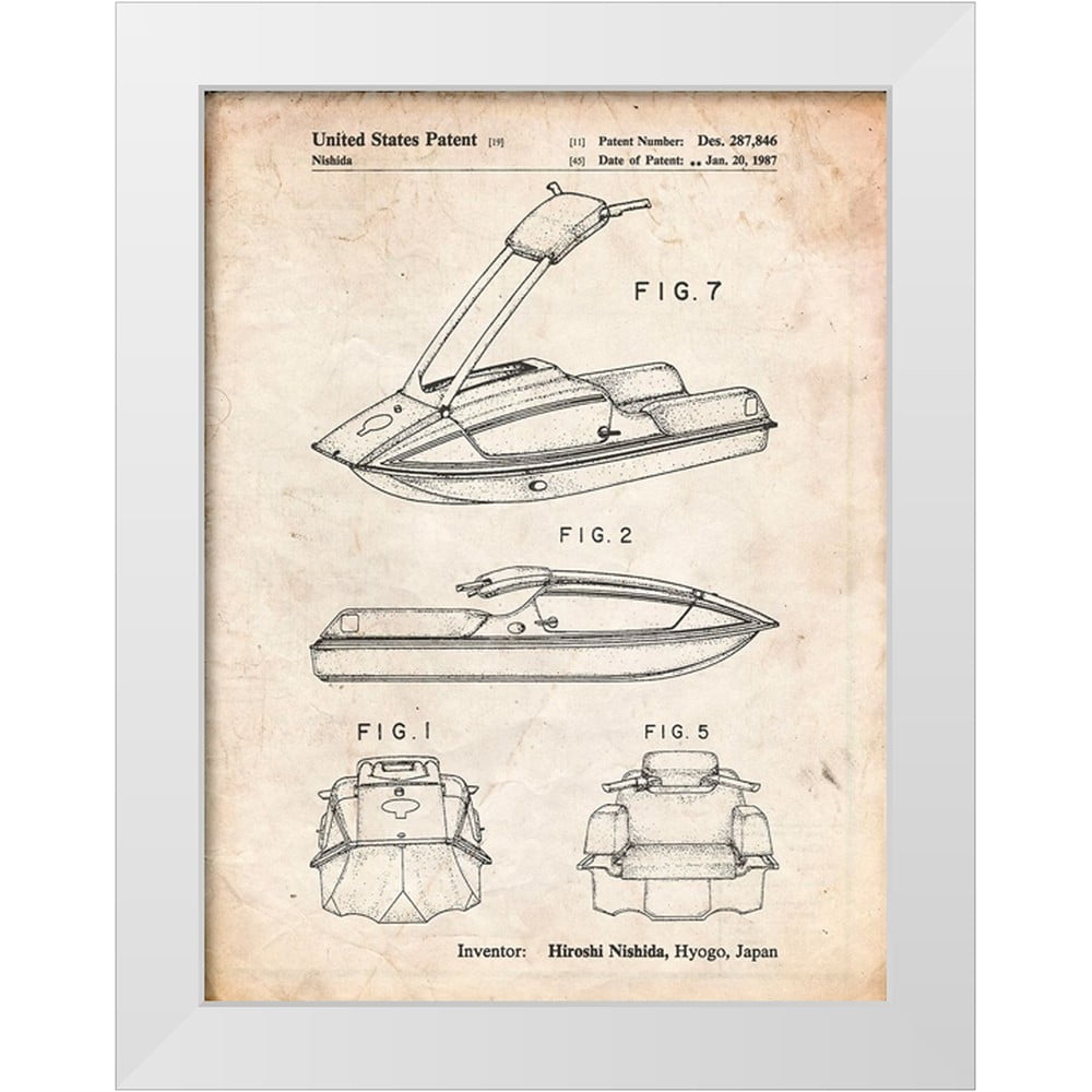 Borders, Cole 12x14 White Modern Wood Framed Museum Art Print Titled ...