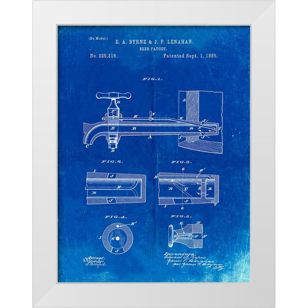 Borders, Cole 12x14 White Modern Wood Framed Museum Art Print Titled ...