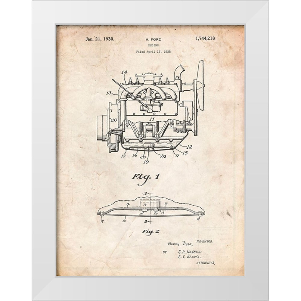 Borders, Cole 12x14 White Modern Wood Framed Museum Art Print Titled ...