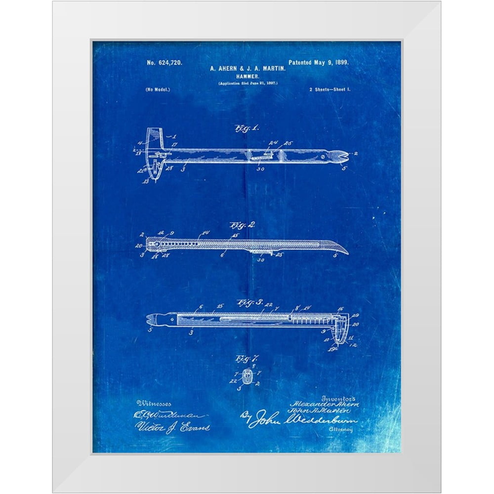 Borders, Cole 12x14 White Modern Wood Framed Museum Art Print Titled ...