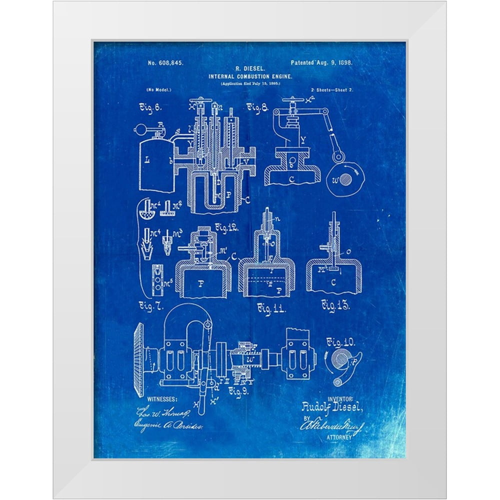 Borders, Cole 12x14 White Modern Wood Framed Museum Art Print Titled ...