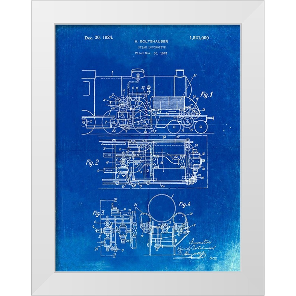 Borders, Cole 12x14 White Modern Wood Framed Museum Art Print Titled ...