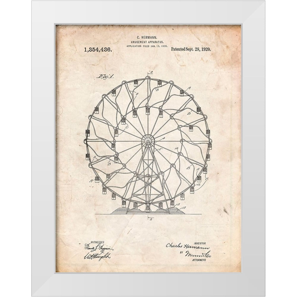 Borders, Cole 12x14 White Modern Wood Framed Museum Art Print Titled ...