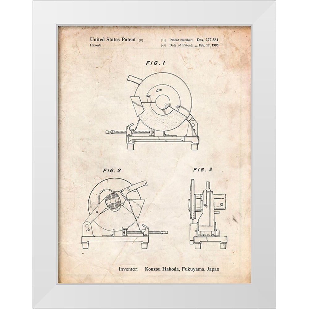 Borders, Cole 12x14 White Modern Wood Framed Museum Art Print Titled - PP762-Vintage Parchment ...