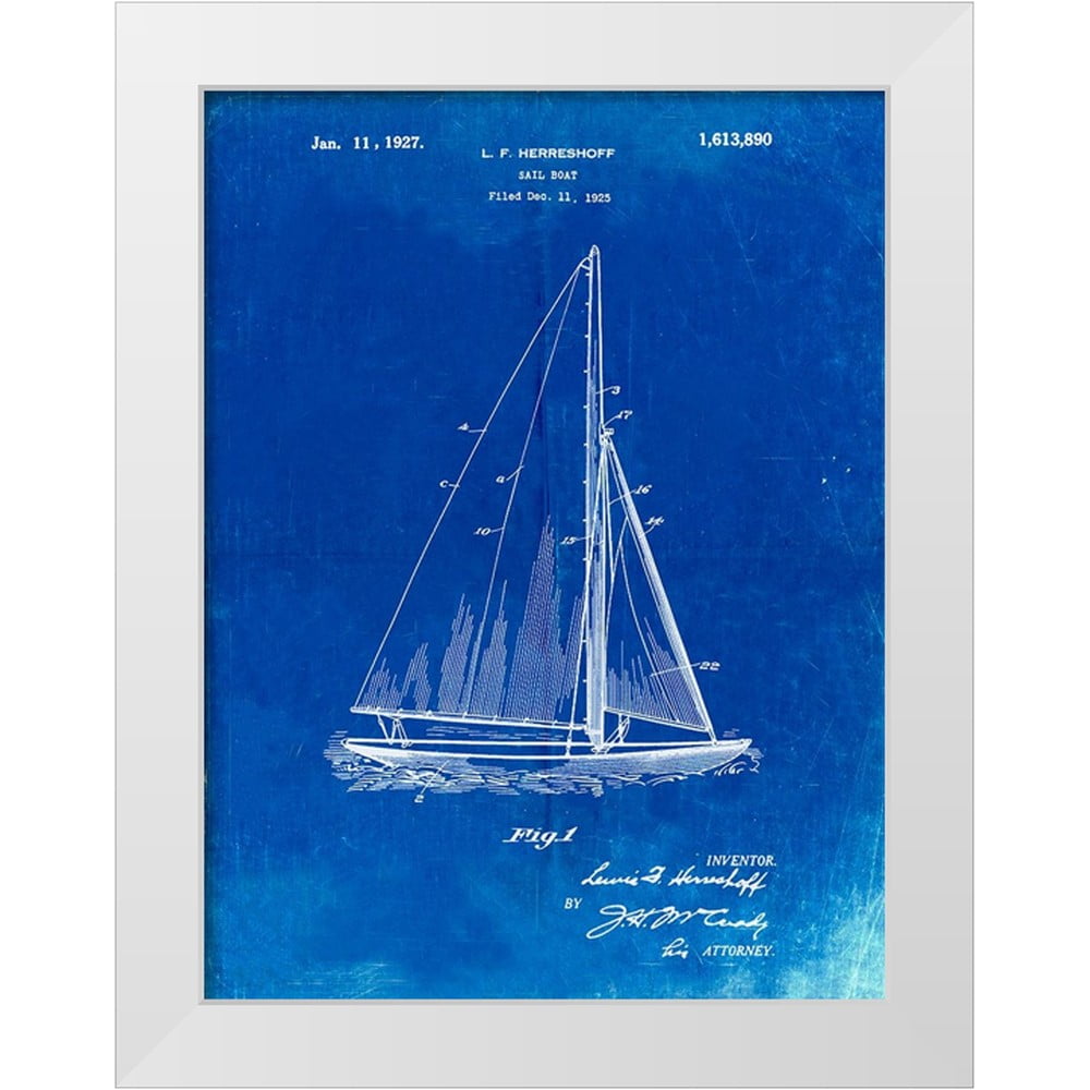 Borders, Cole 12x14 White Modern Wood Framed Museum Art Print Titled ...