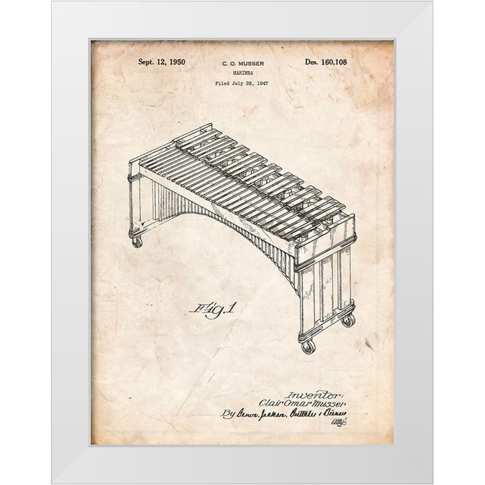 Borders, Cole 12x14 White Modern Wood Framed Museum Art Print Titled ...