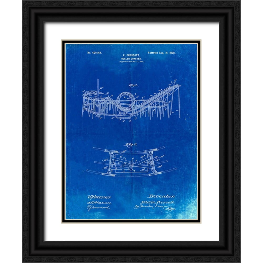 Borders, Cole 15x18 Black Ornate Wood Framed with Double Matting Museum ...