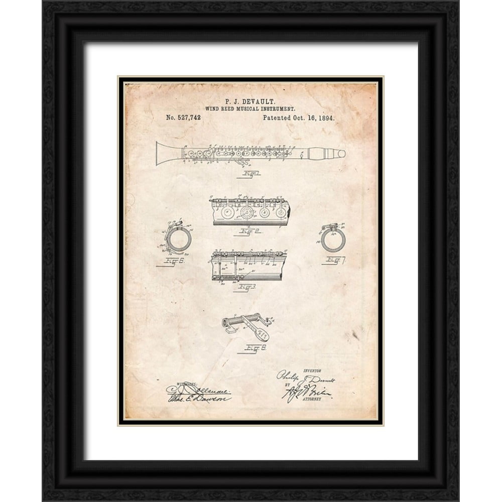 Borders, Cole 15x18 Black Ornate Wood Framed with Double Matting Museum ...