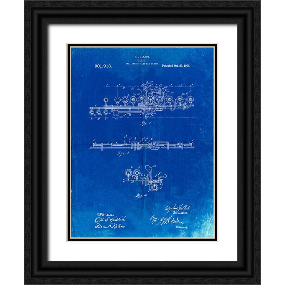 Borders, Cole 15x18 Black Ornate Wood Framed with Double Matting Museum ...
